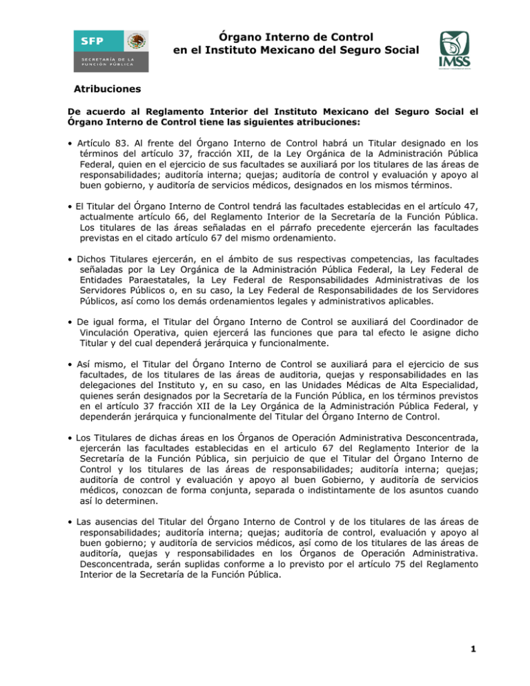 Órgano Interno de Control en el Instituto Mexicano del Seguro Social