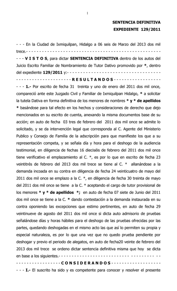 sentencia definitiva - poder judicial del estado de hidalgo