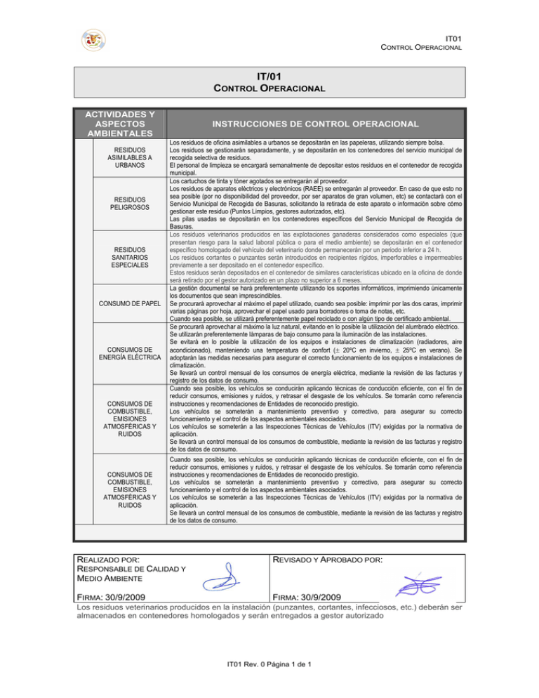 control operacional gestion ambiental