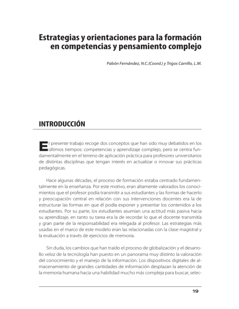 Estrategias y orientaciones para la formación en competencias y