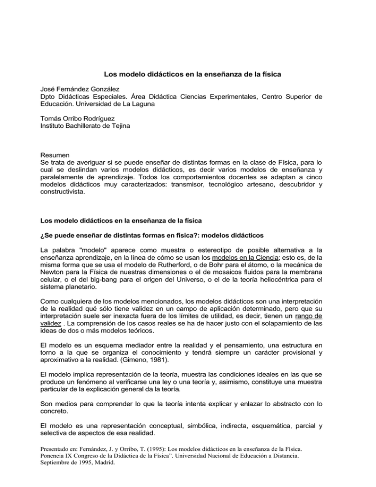 Modelos didacticos fisica