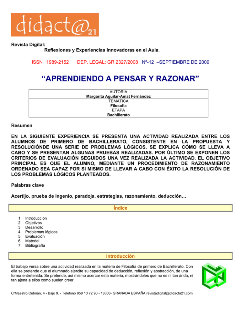 Aprender a pensar y razonar