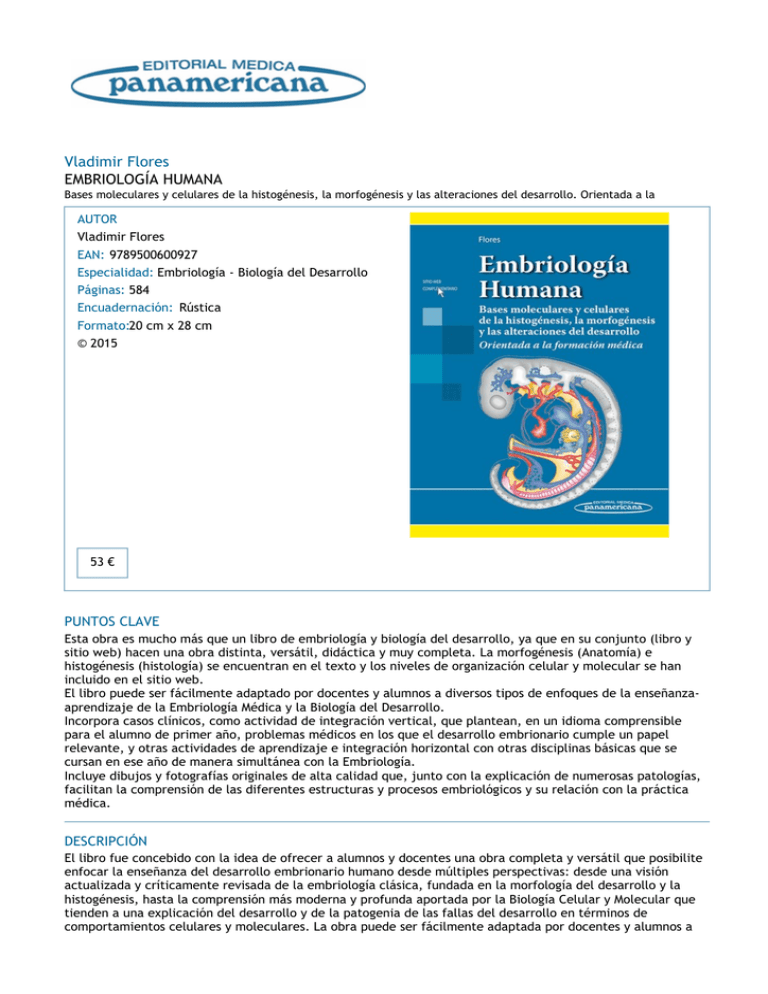 Vladimir Flores EMBRIOLOGÍA HUMANA