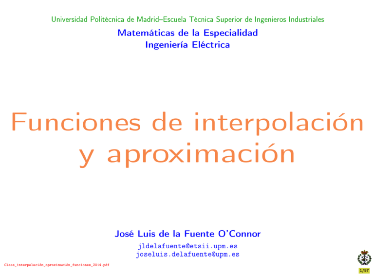 Interpolación y Aproximación de funciones - dmaii