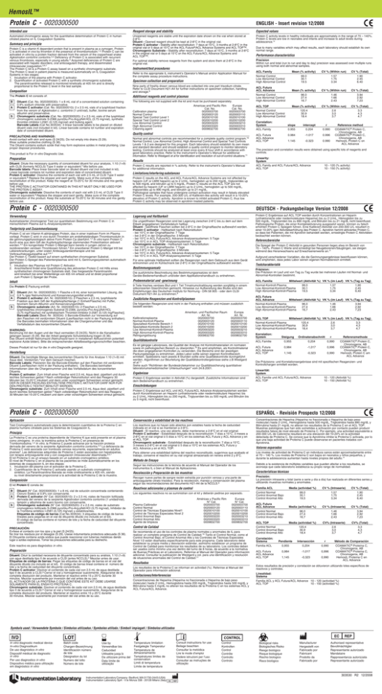 HemosIL™ Protein C
