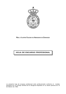 HOJA DE ENCARGO PROFESIONAL IDENTIFICACION DE LAS
