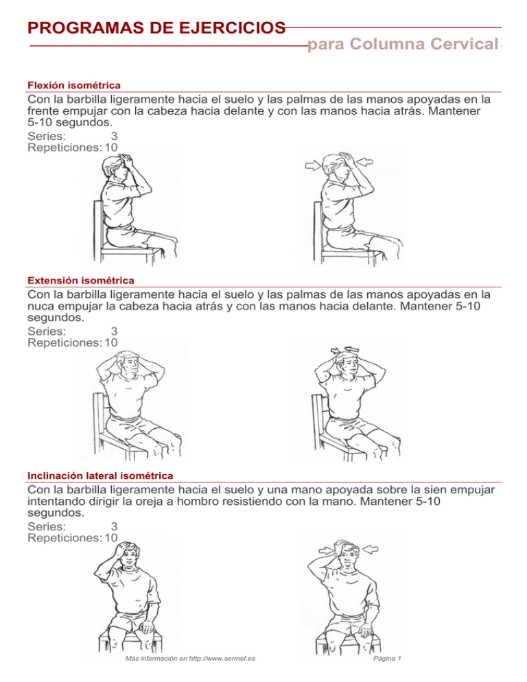 PROGRAMAS DE EJERCICIOS para Columna