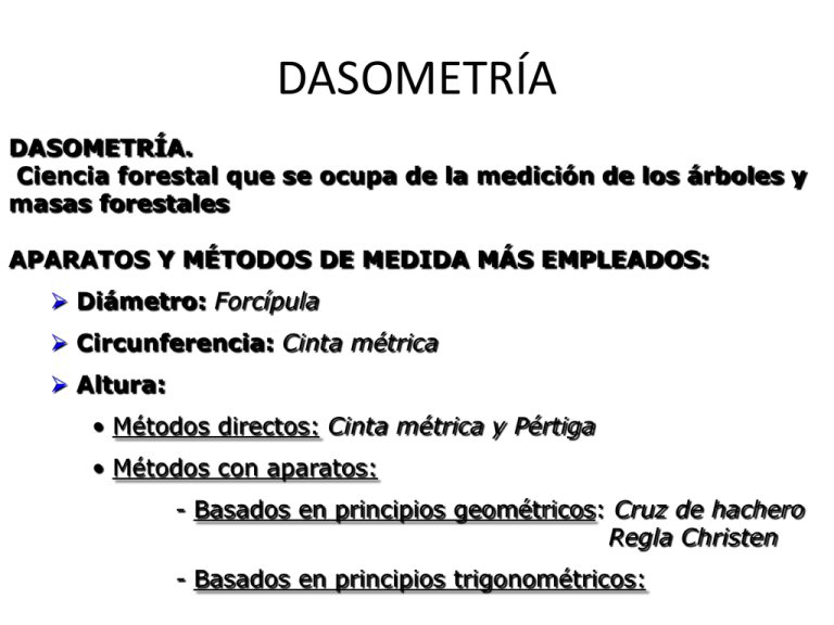 dasometría - selvicultura