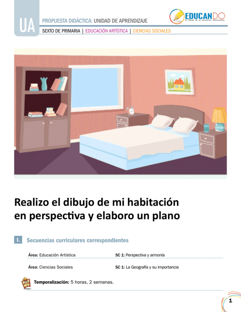 Realizo el dibujo de mi habitación en perspectiva y