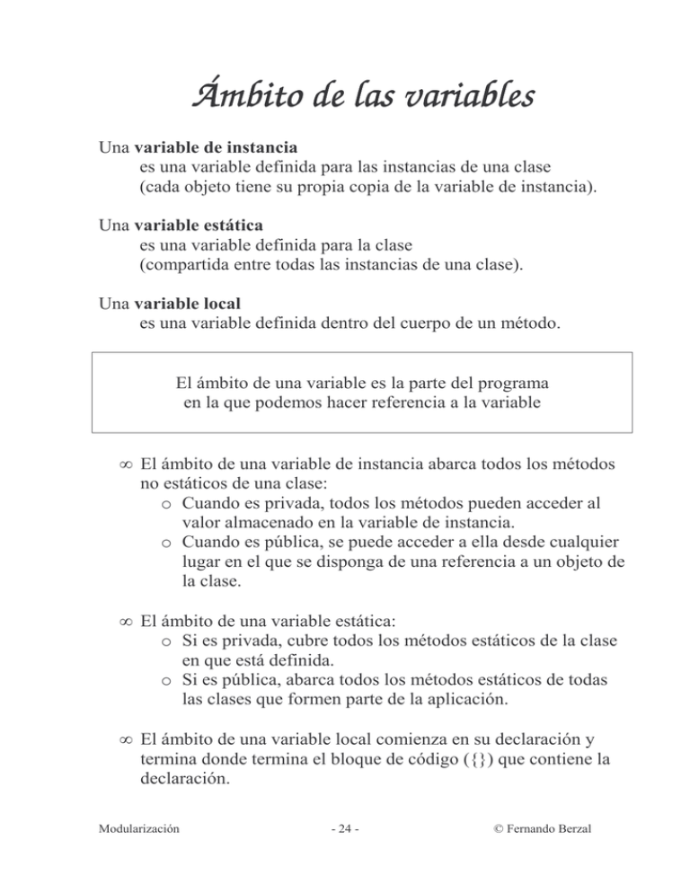 Ámbito de las variables