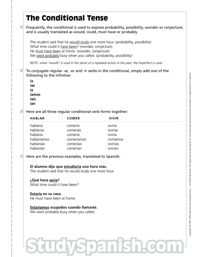 The Conditional Tense