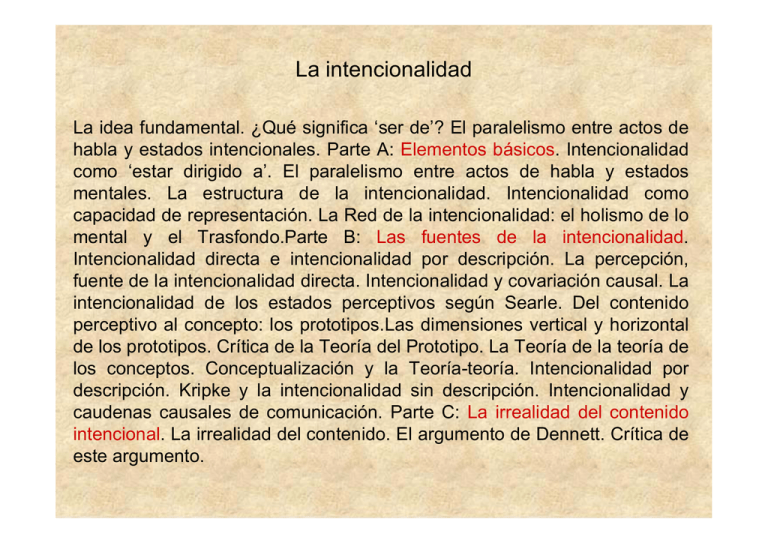 Tema 3: La intencionalidad
