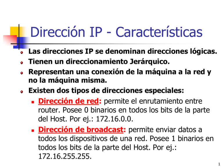 Dirección IP - Características