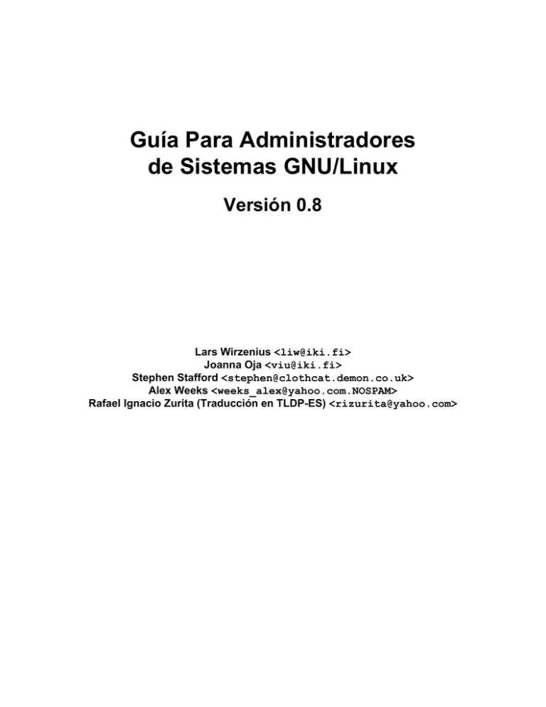Guía Para Administradores de Sistemas GNU/Linux - TLDP-ES