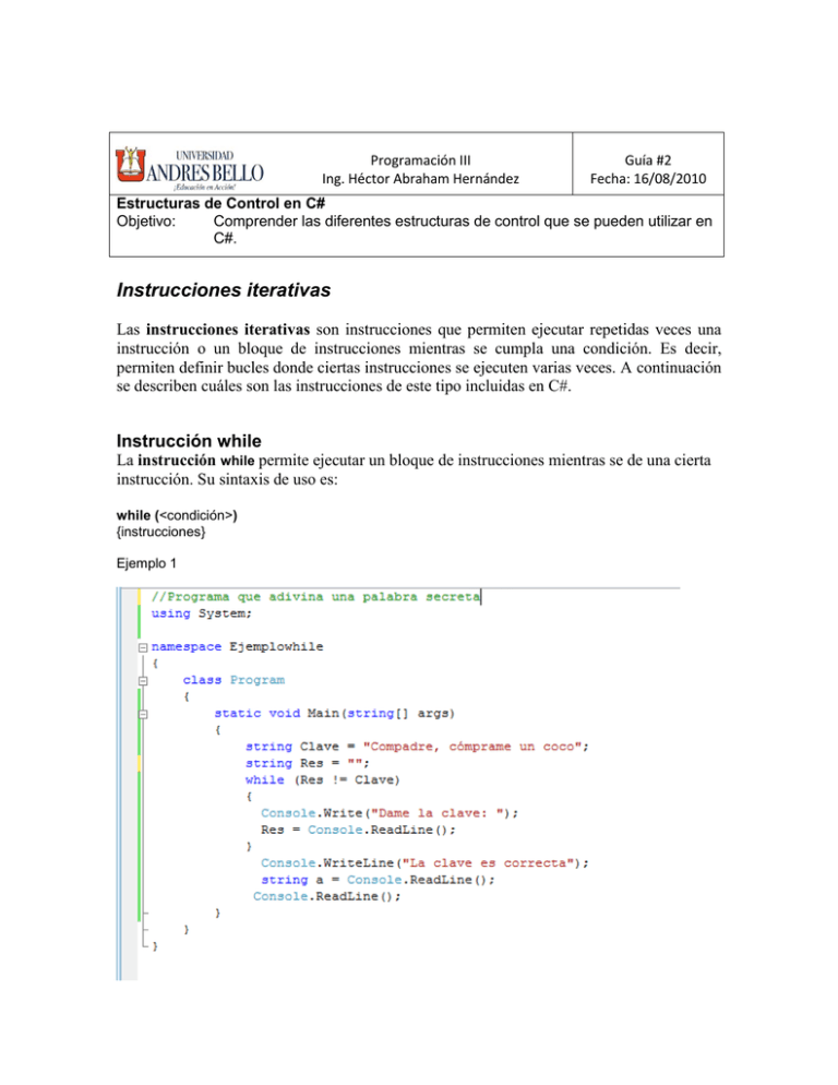 Instrucciones iterativas