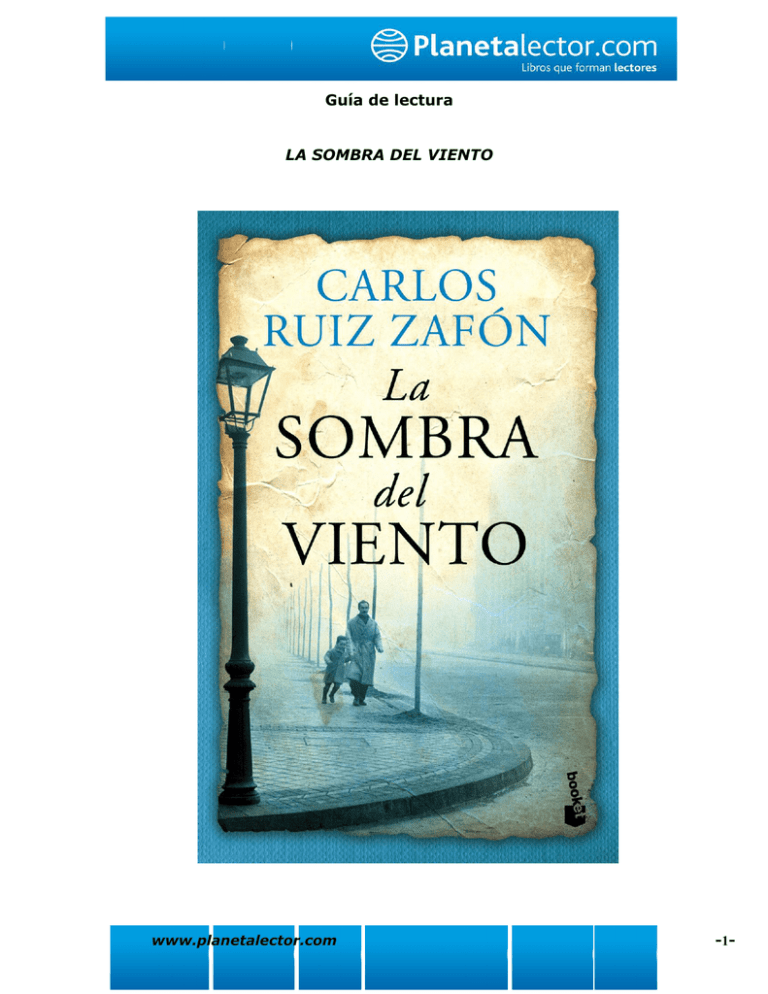 Guía de lectura LA SOMBRA DEL VIENTO