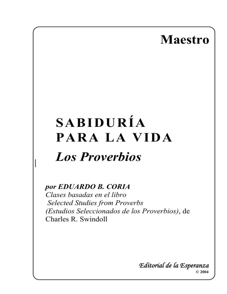 Libro de Proverbios – Maestro – PDF