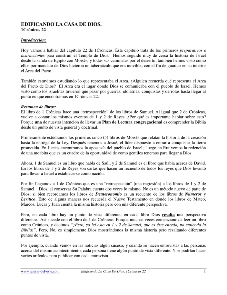 edificando la casa de dios.