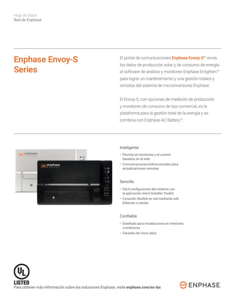 Enphase Envoy-S Series | Hoja de datos