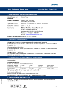 Hoja Datos de Seguridad Avesta RedOne Spray 240