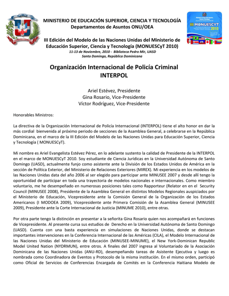 Organización Internacional de Policía Criminal INTERPOL