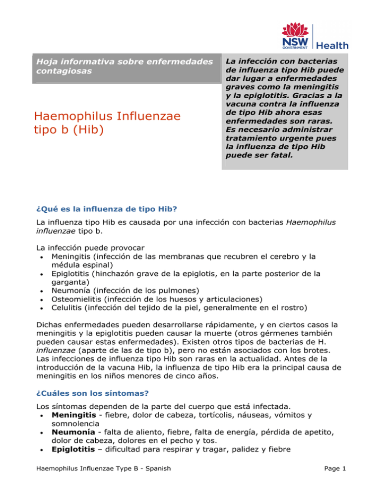 Haemophilus Influenzae tipo b (Hib)