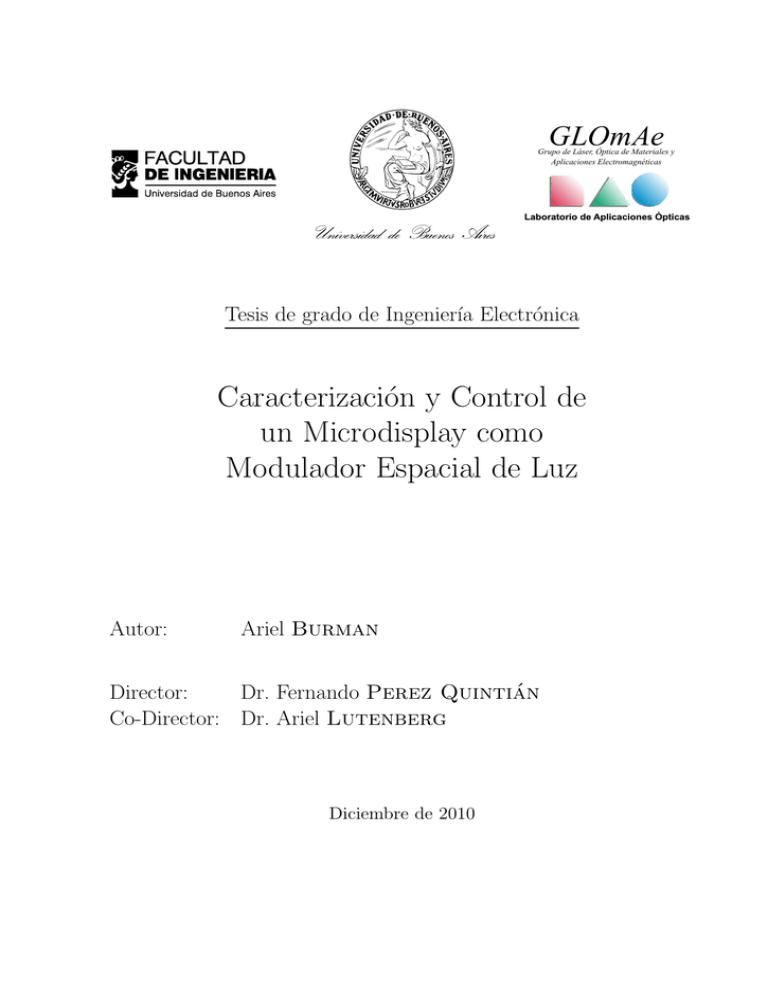 Caracterización y Control de un microdisplay como Modulador