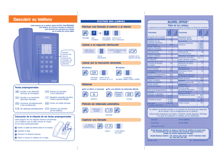 Manual de Alcatel First Reflexes