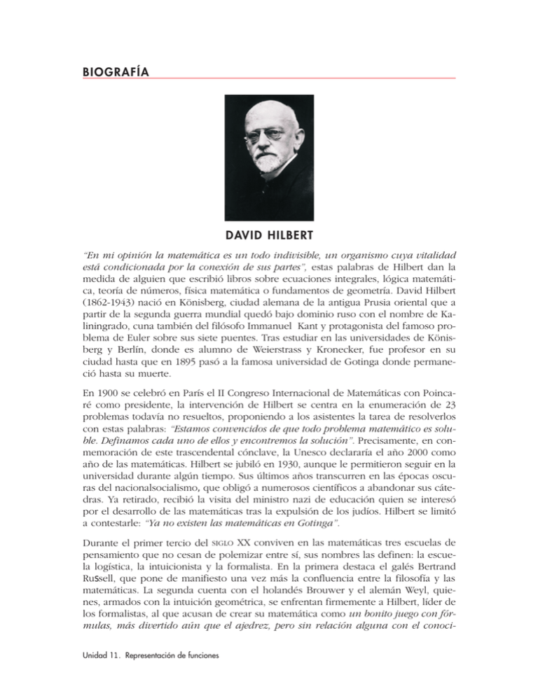 BIOGRAFÍA DAVID HILBERT