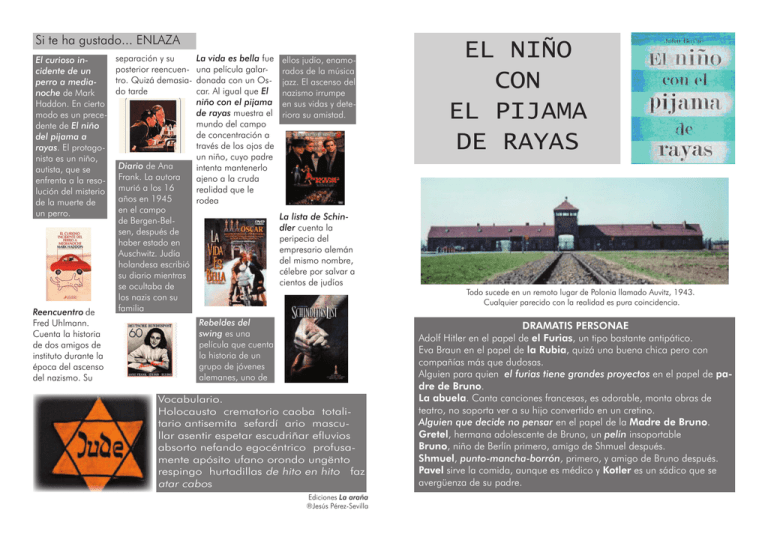 el niño con el pijama de rayas. guía didáctica