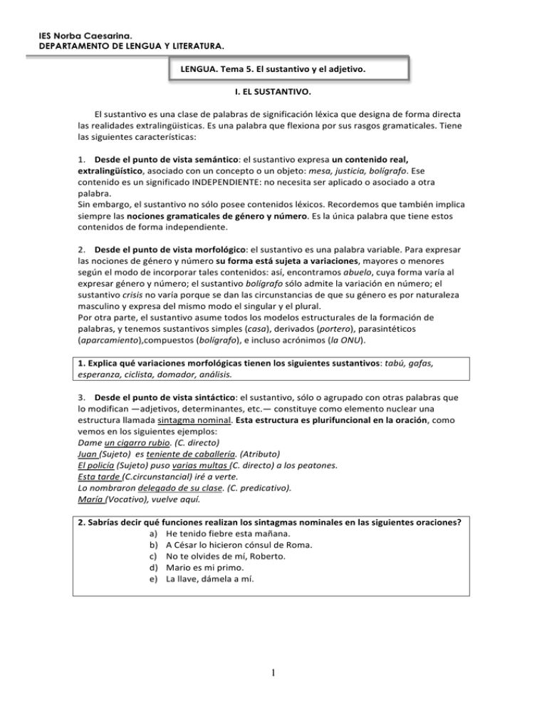 IES Norba Caesarina. DEPARTAMENTO DE LENGUA Y