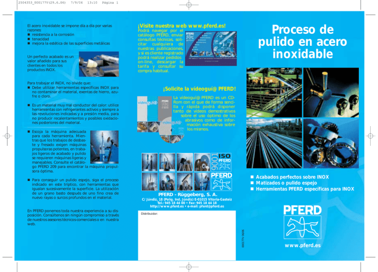 Proceso de pulido en acero inoxidable Proceso de pulido