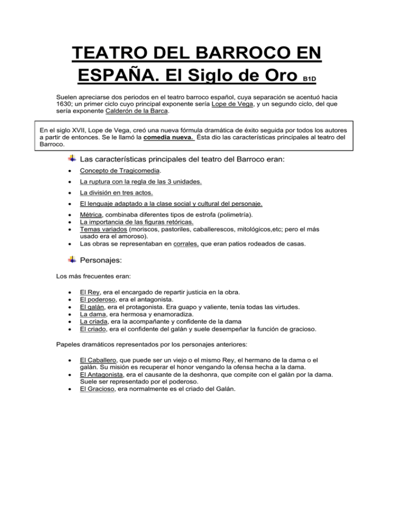 Teatro Barroco en España B1D