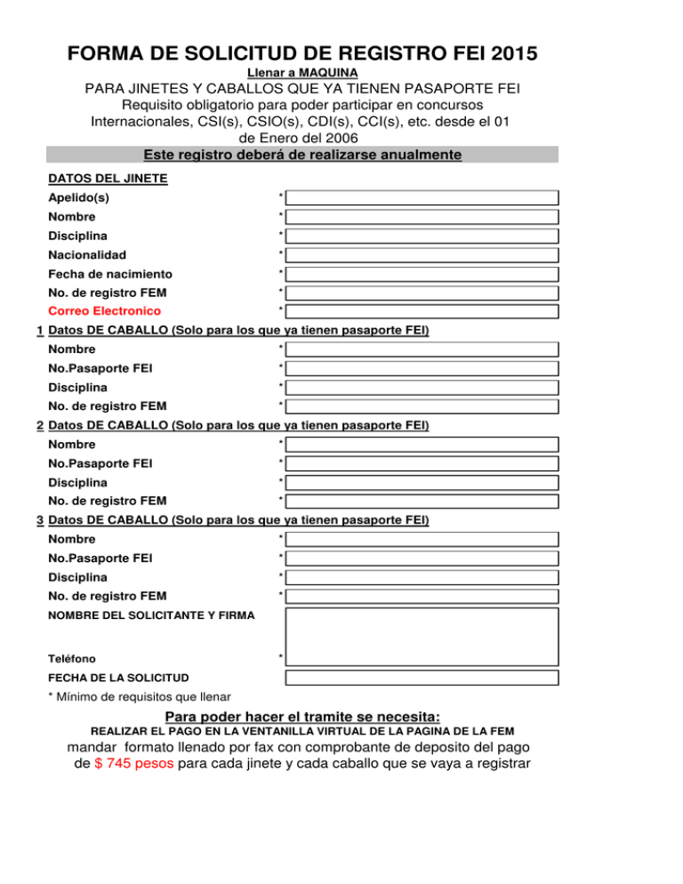 Solicitud de Registro FEI