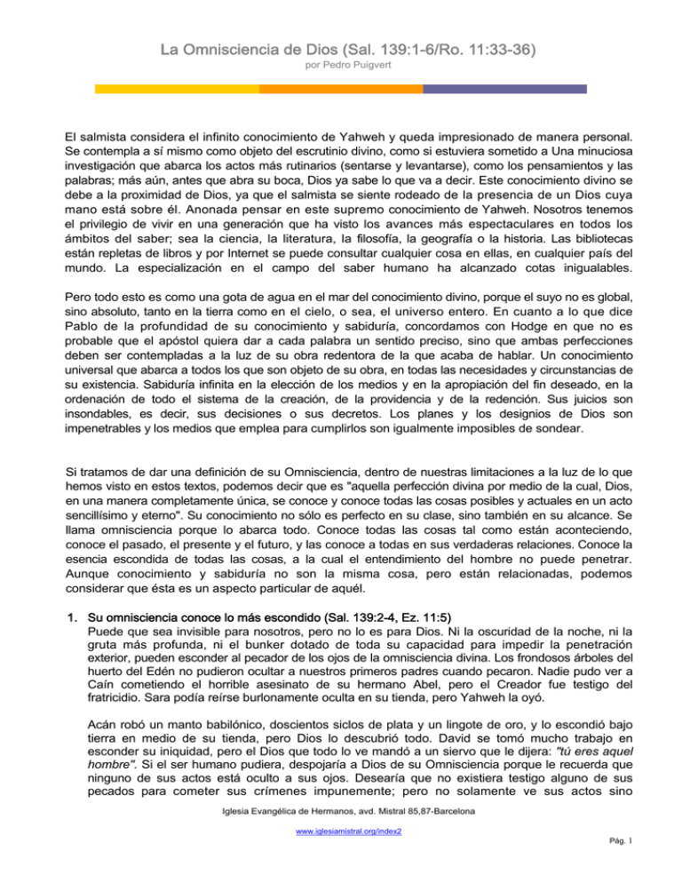 La Omnisciencia de Dios