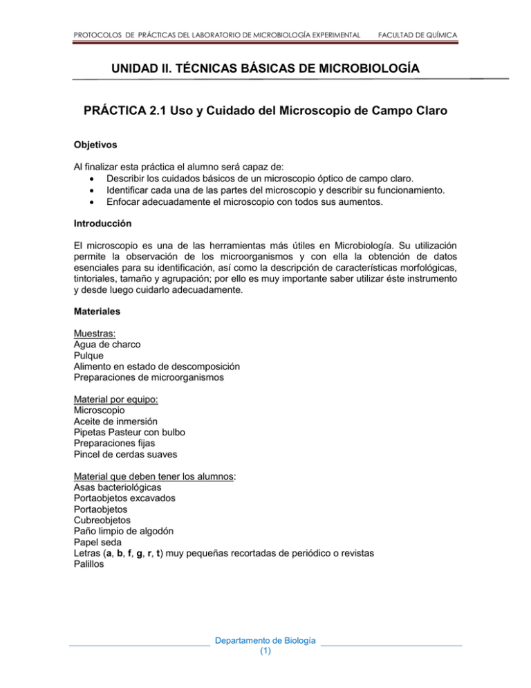 protocolos de prácticas del laboratorio de microbiología