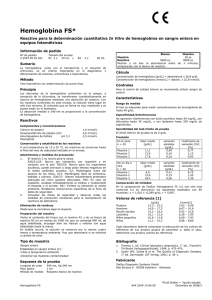 Instrucciones para la prueba de solución DRABKIN de hemoglobina