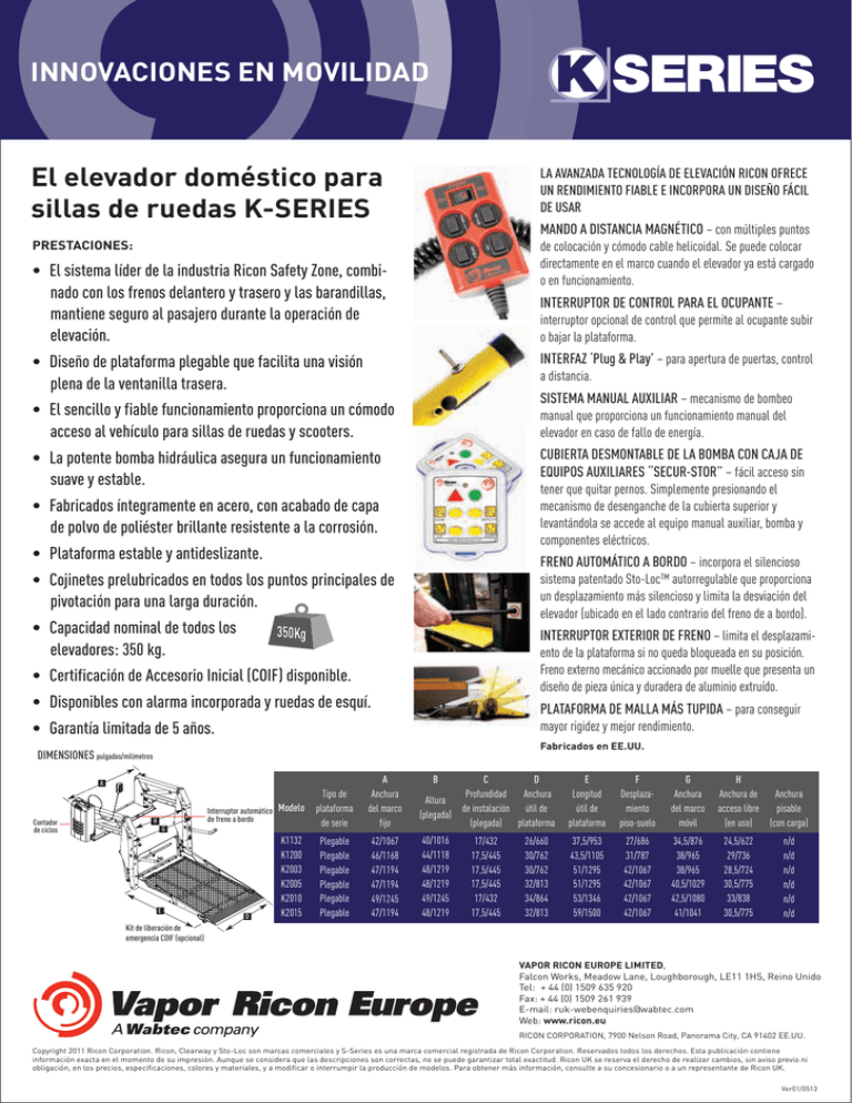 12971 Vapor Ricon New K Series Leaflet ES