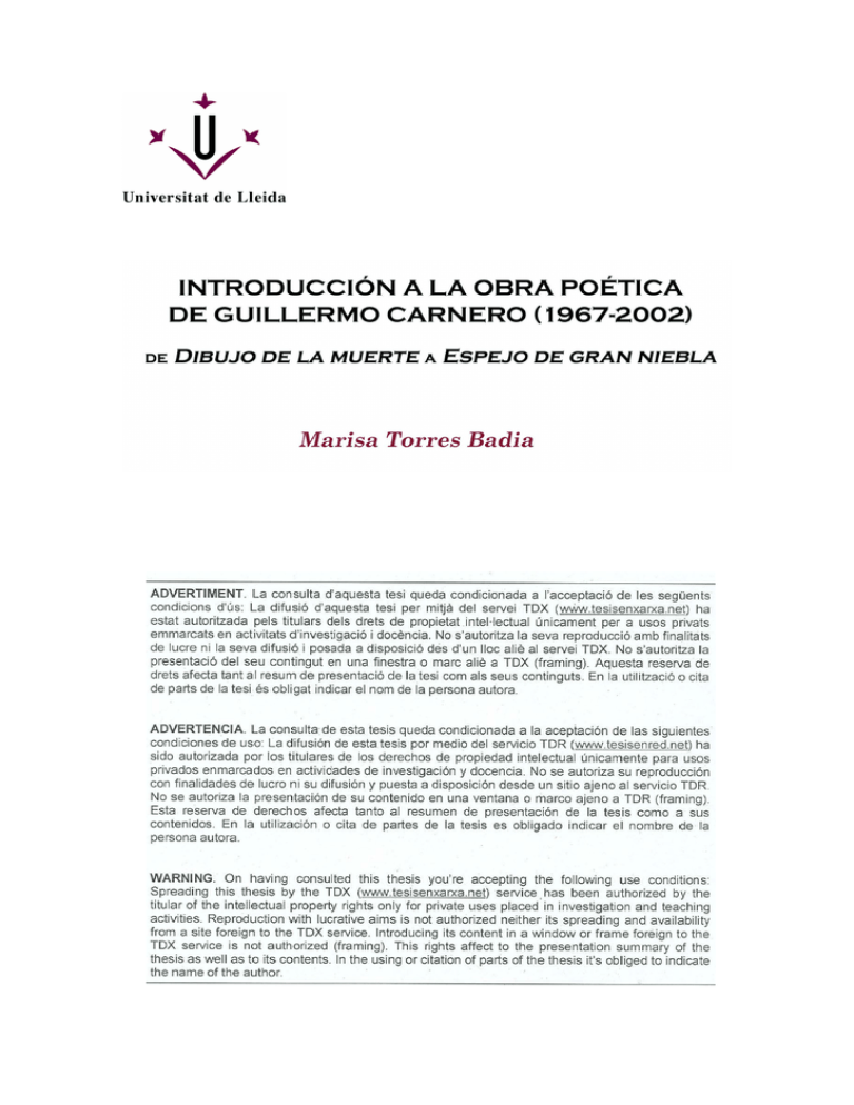 Introducción a la obra poética de Guillermo Carnero