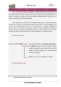 Patrimoniales y cultismos