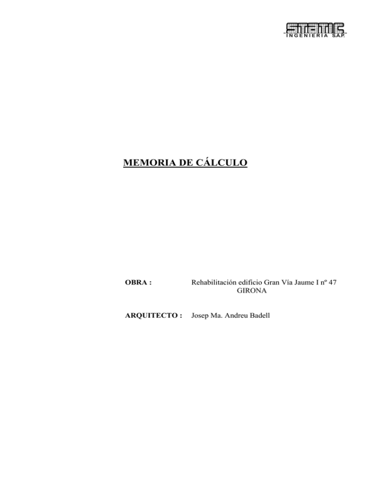 MEMORIA DE CÁLCULO