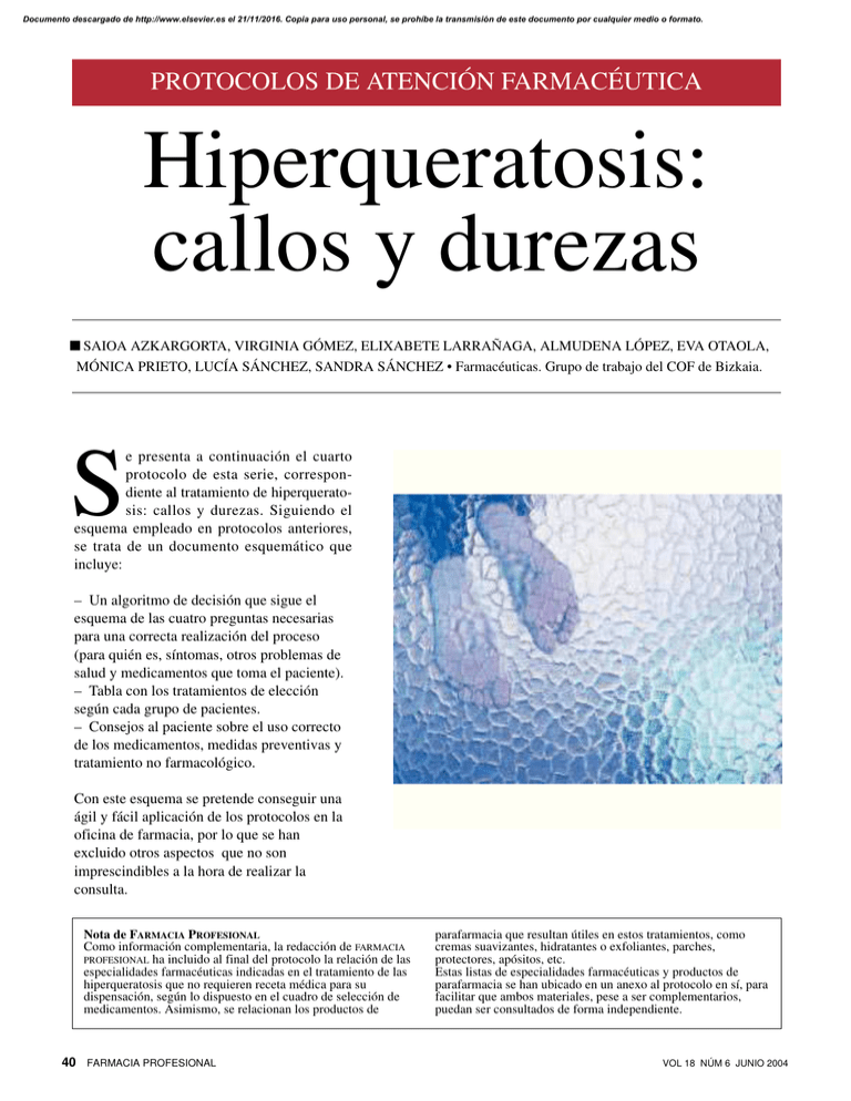 Hiperqueratosis: callos y durezas