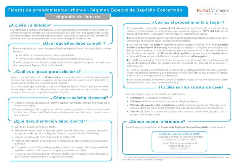 Esquema gestión Fianzas Régimen Especial Concertado