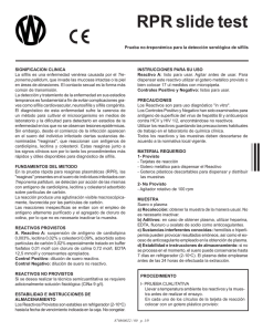 RPR-Carbon: Detección de Reaginas Plasmáticas - Guía