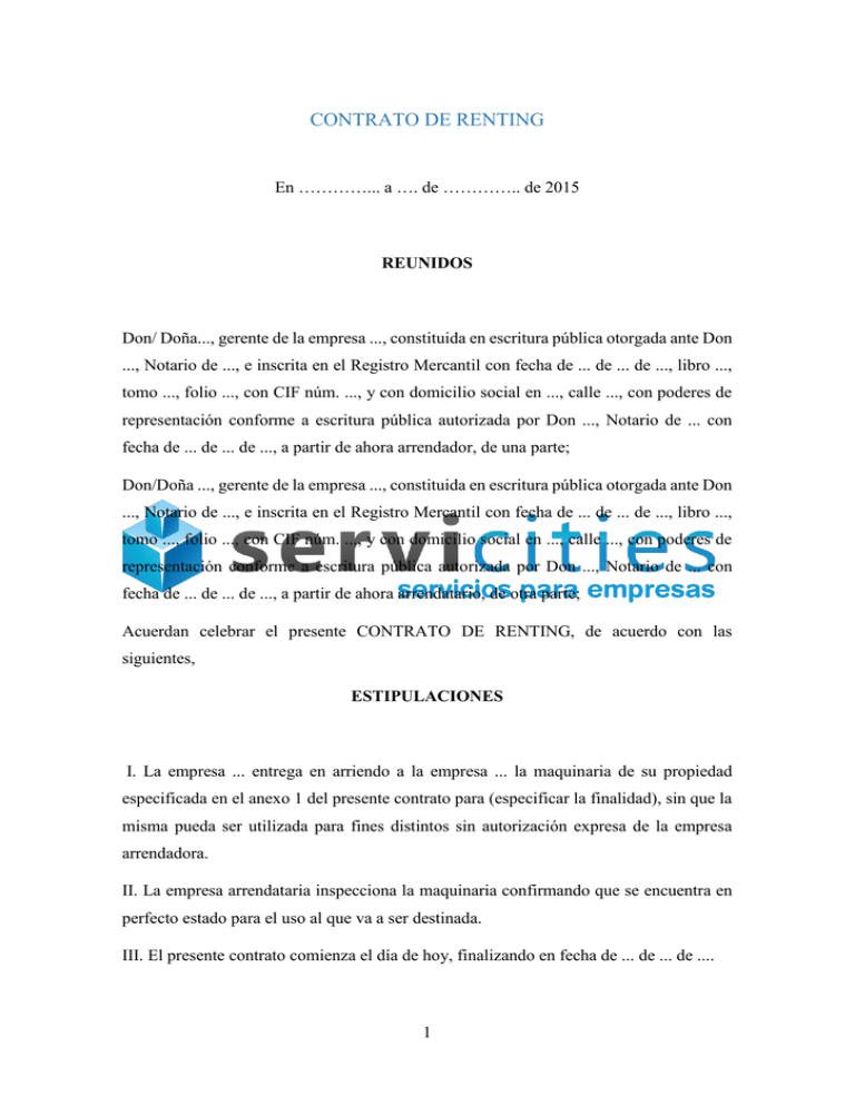 contrato de renting