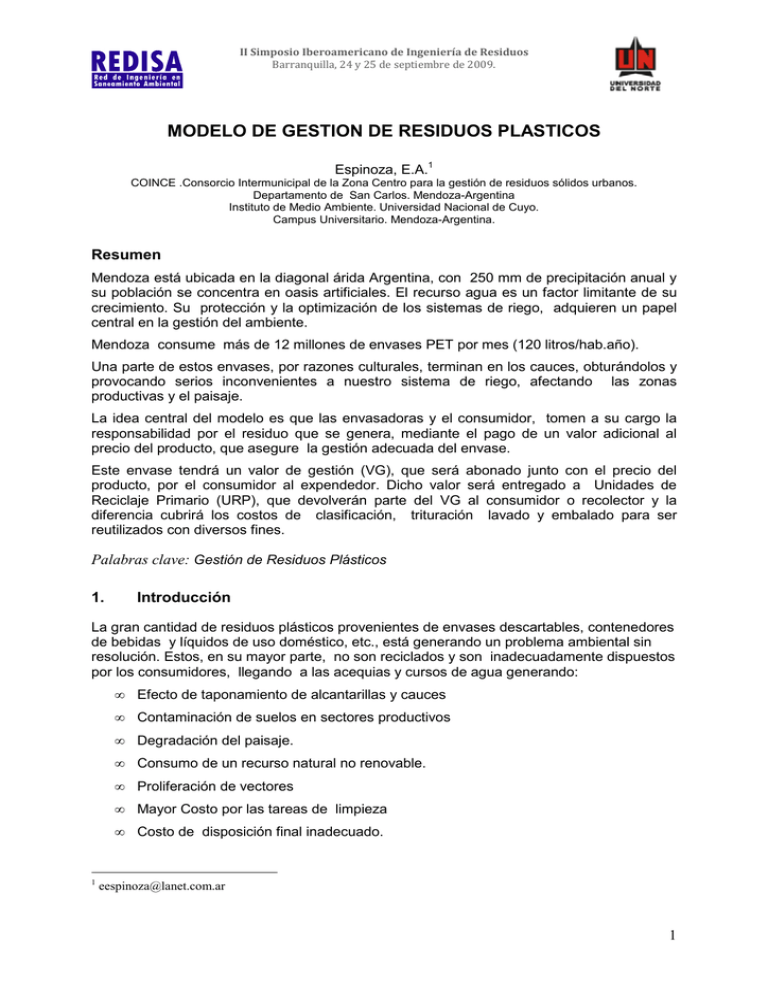modelo de gestion de residuos plasticos