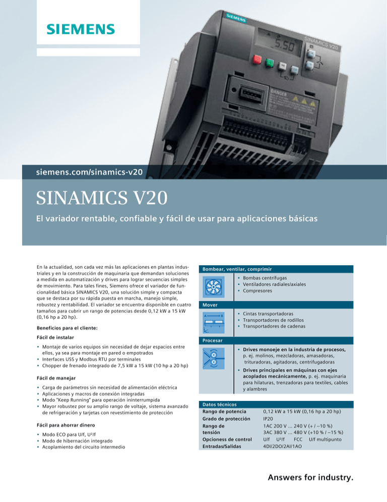 sinamics v20