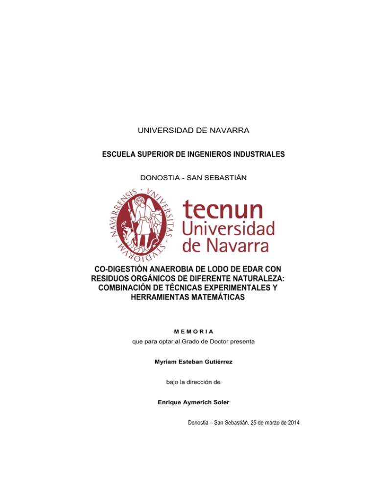 CO-DIGESTIÓN ANAEROBIA DE LODO DE EDAR CON RESIDUOS