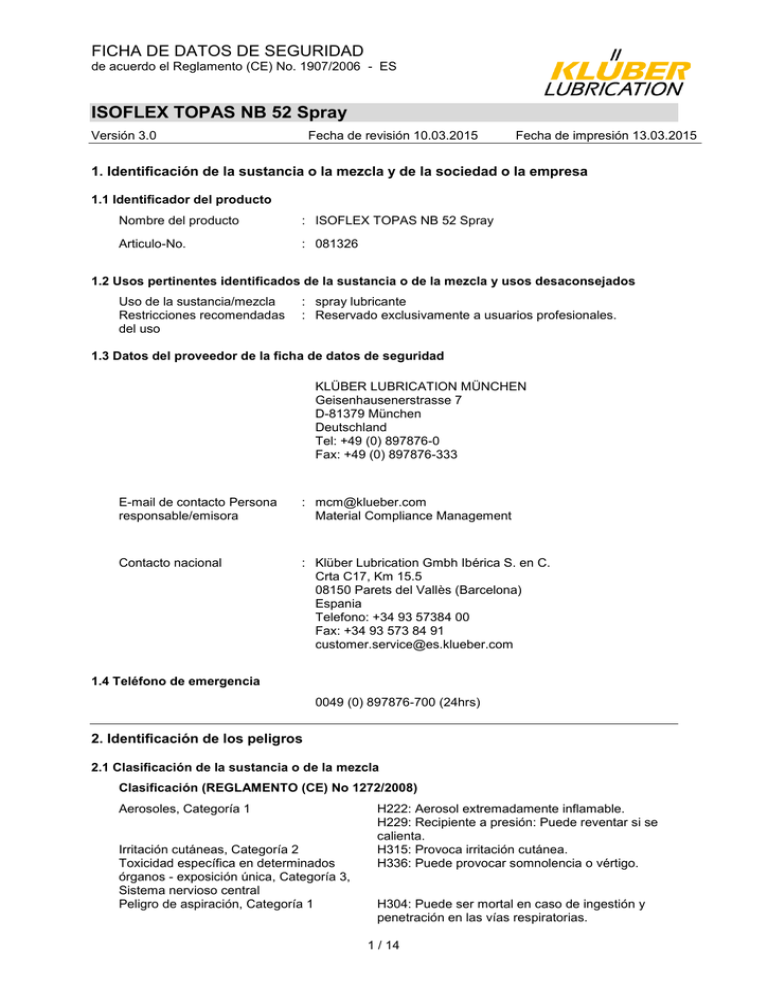 ISOFLEX TOPAS NB 52 Spray