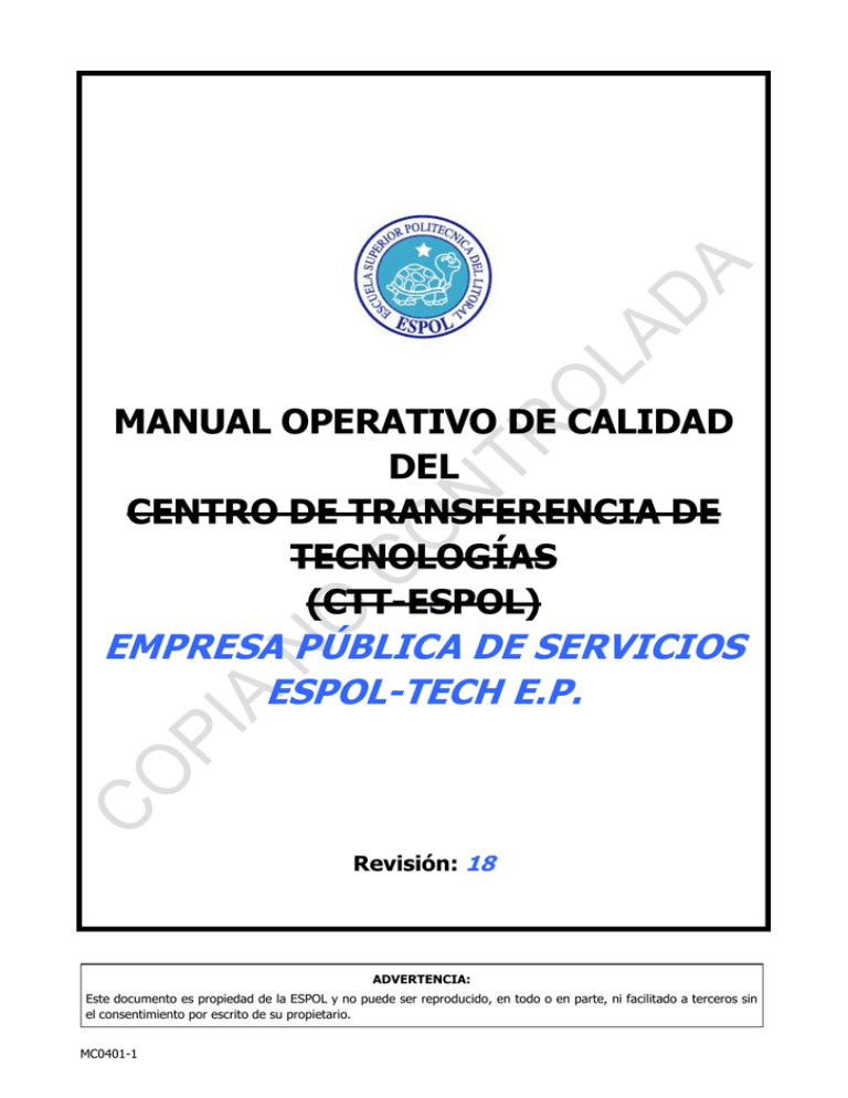 Manual Operativo de Calidad - espol